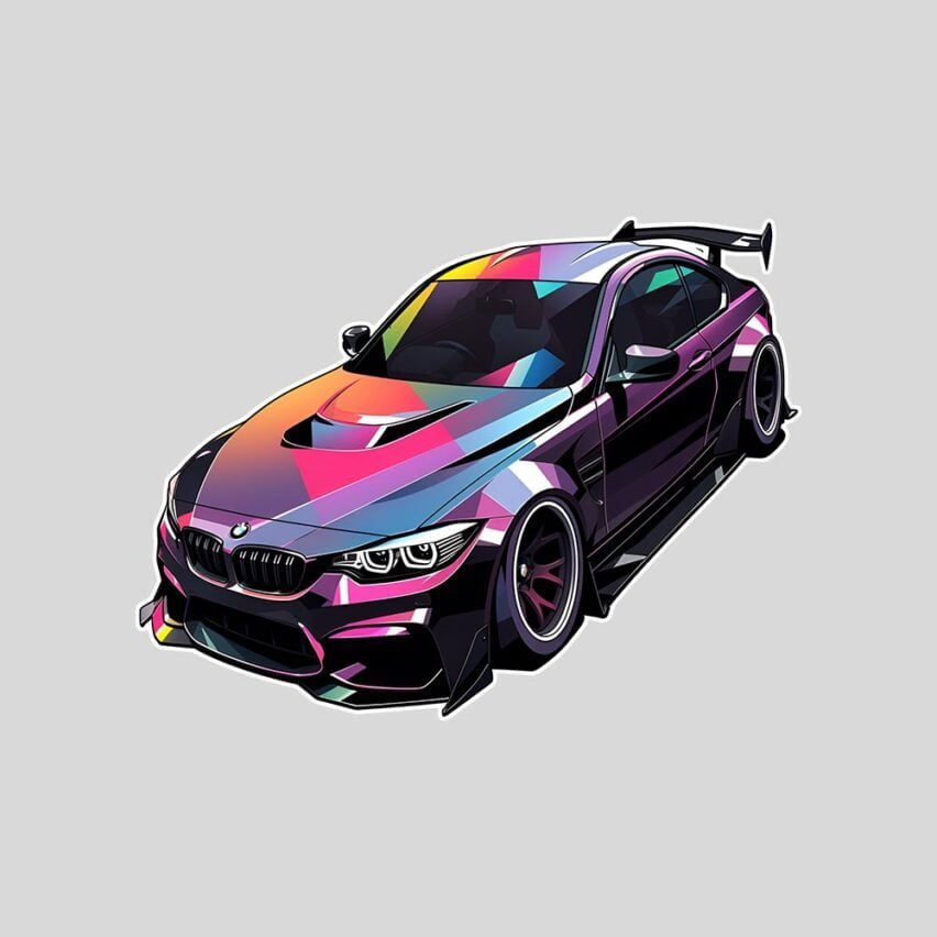 Colorful bmw m3 sticker - Skin Layers