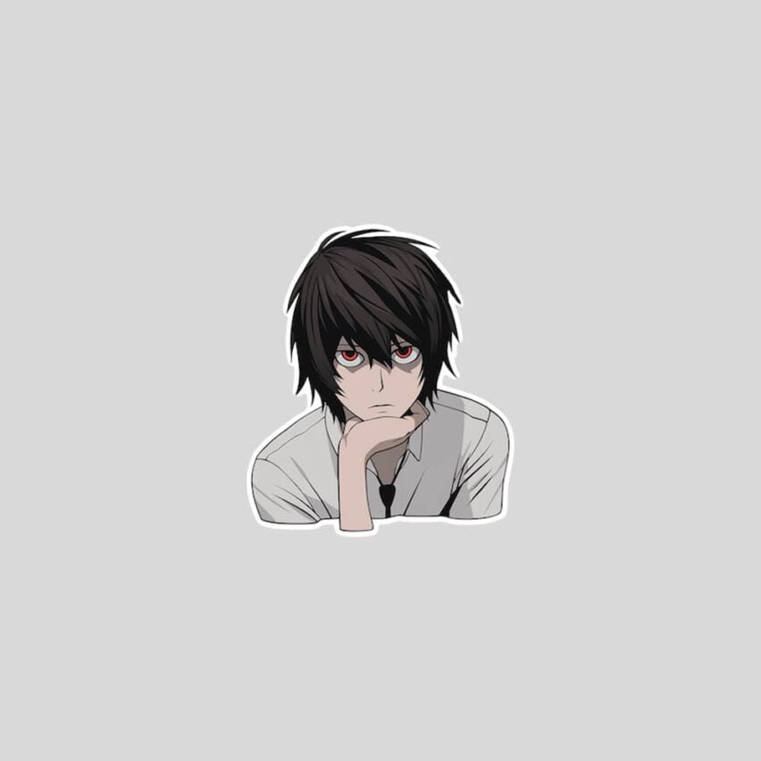 Death note l with red eyes sticker - Skin Layers