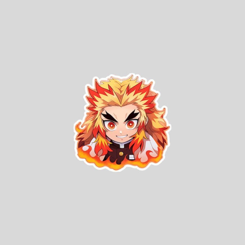 Demon slayer chibi rengoku orange stroke sticker - Skin Layers