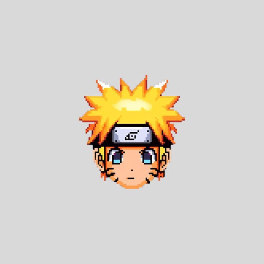 Pixel naruto uzumaki head sticker - Skin Layers
